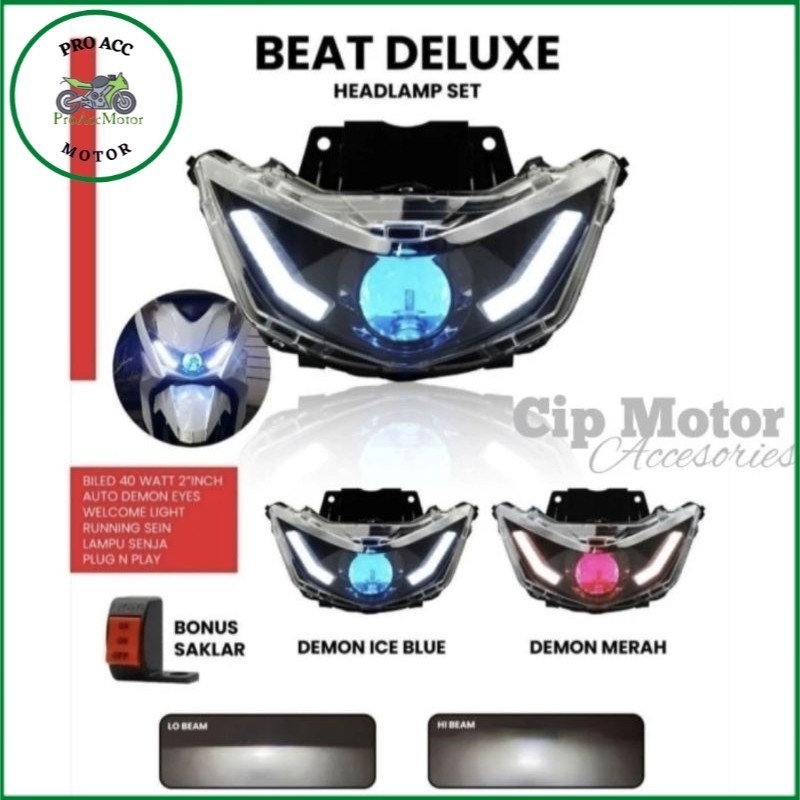 Jual Lampu Depan Reflektor Set Projie BEAT DELUXE 2020 2021 2022 2023 ...