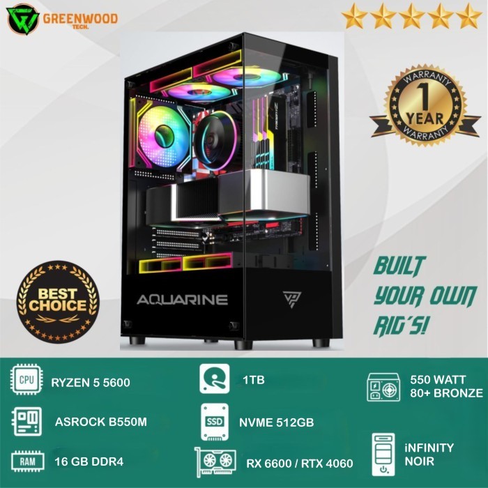 Jual PC GAMING CPU AMD RYZEN 5 5600X/ 16GB DDR4/ RX 6600 -KOMPUTER ...