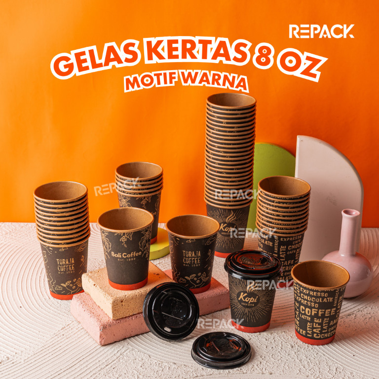 Jual PAPER CUP 8 OZ 240ML GELAS KERTAS KRAFT COKLAT KOPI MURAH TEBAL TUTUP RAPAT | Shopee Indonesia
