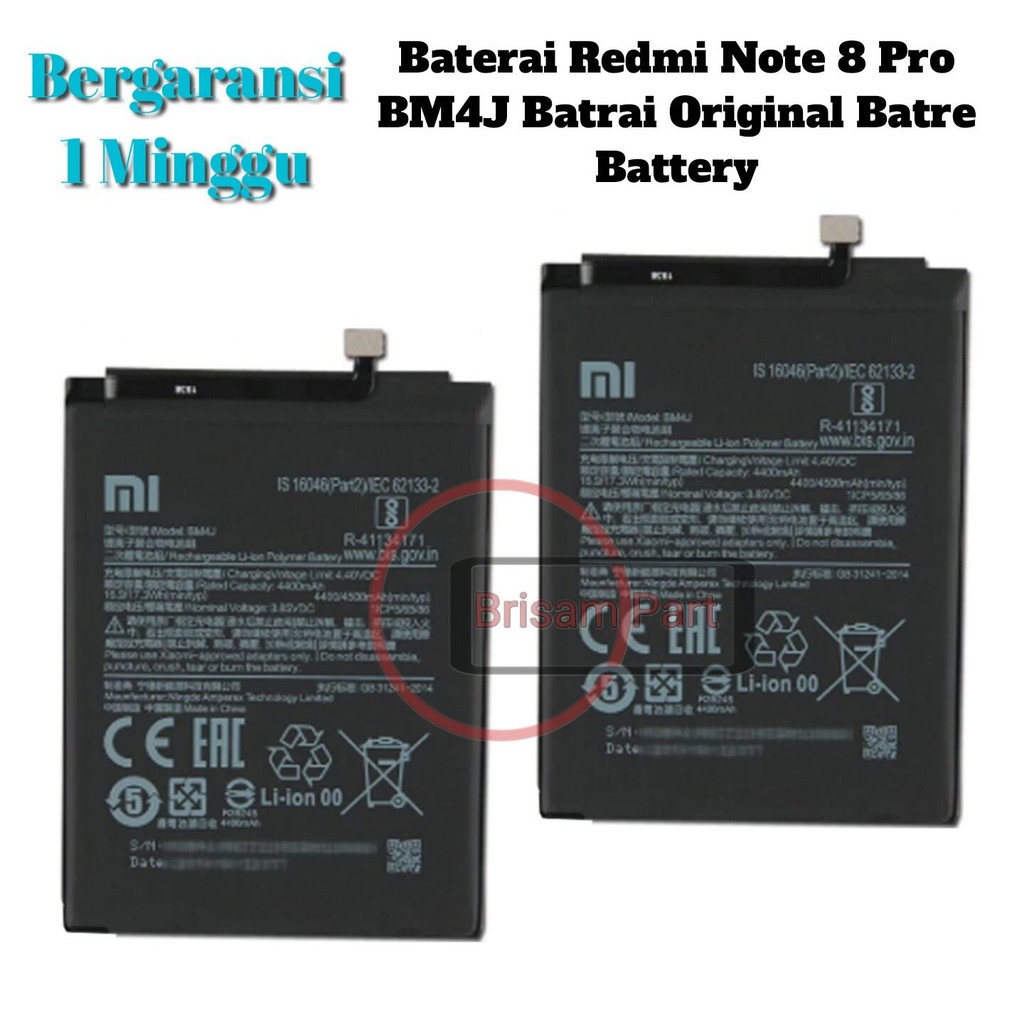 Jual Baterai Redmi Note 8 Pro BM4J Batrai Original Batre Battery ...