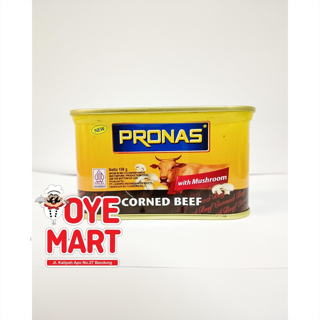Jual PRONAS CORNED BEEF MUSHROOM 198GR / KORNET DAGING SAPI DAN JAMUR ...