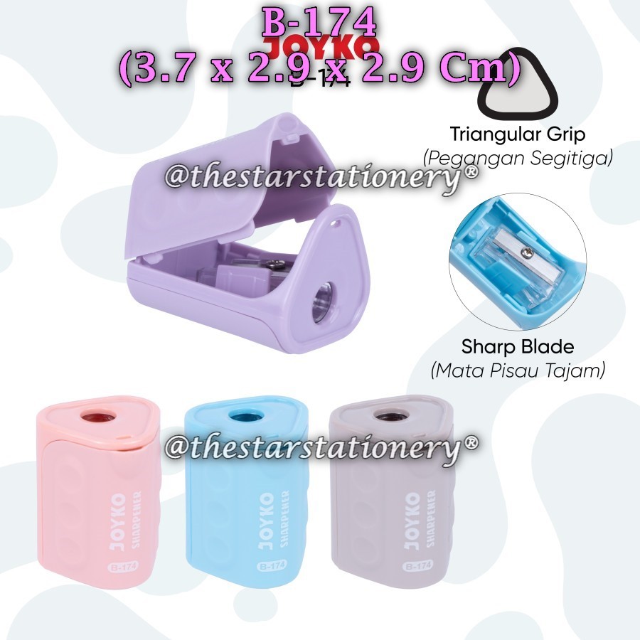Jual (1 Biji) Rautan Joyko B-174 1 Lubang 3.7*2.9 Cm / Serutan Sharpener Joyko B174 / Ongotan ...