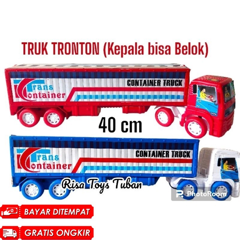 Jual RT- MAINAN TRUK KONTAINER/TRUK BOX BESAR 40 CM, KEPALA BISA BELOK ...
