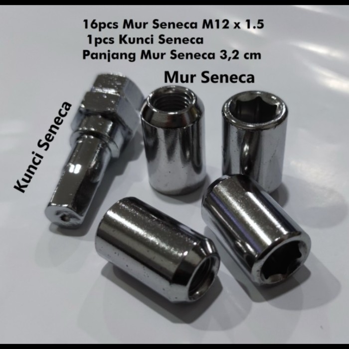 Jual MUR RODA MOBIL RACING SENECA M12 X 1.25 / 1.5 ( 16pcs + 1 kunci ...