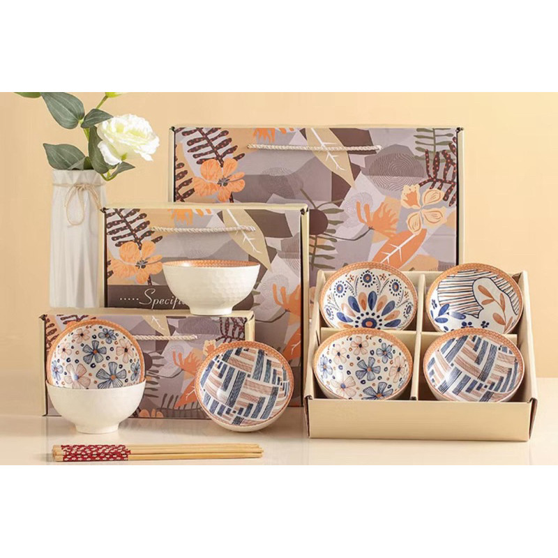 Jual (Packingan free bubble) Souvenir mangkuk set porselen biru dan ...
