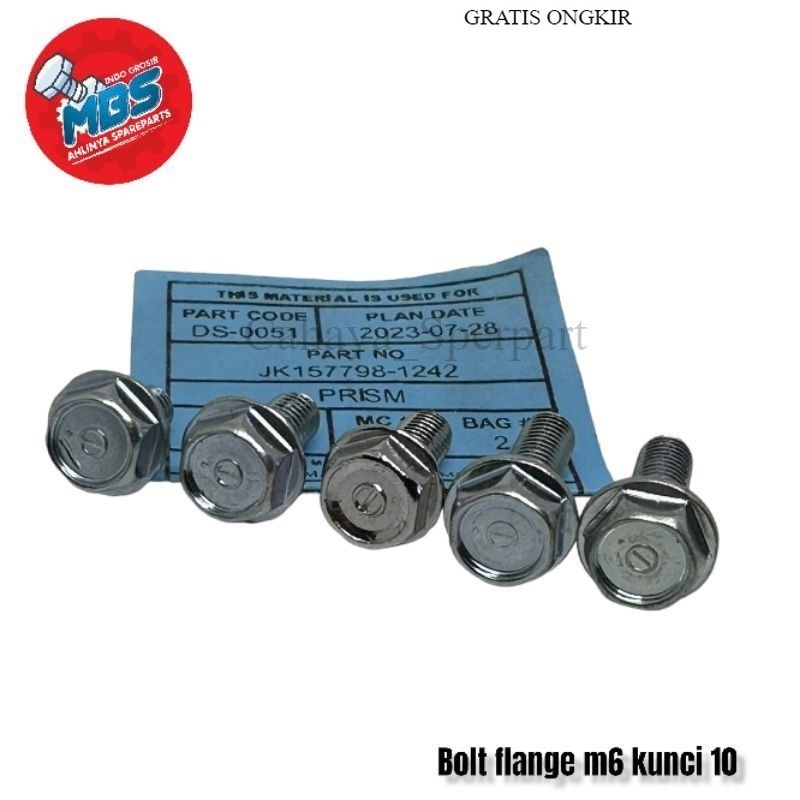 Jual ORIGINAL BOLT FLANGE M6 BAUT 10 panjang 1cm 1,4cm 1,6cm 1,8cm 2cm atau 10mm 14mm 16mm 18mm ...