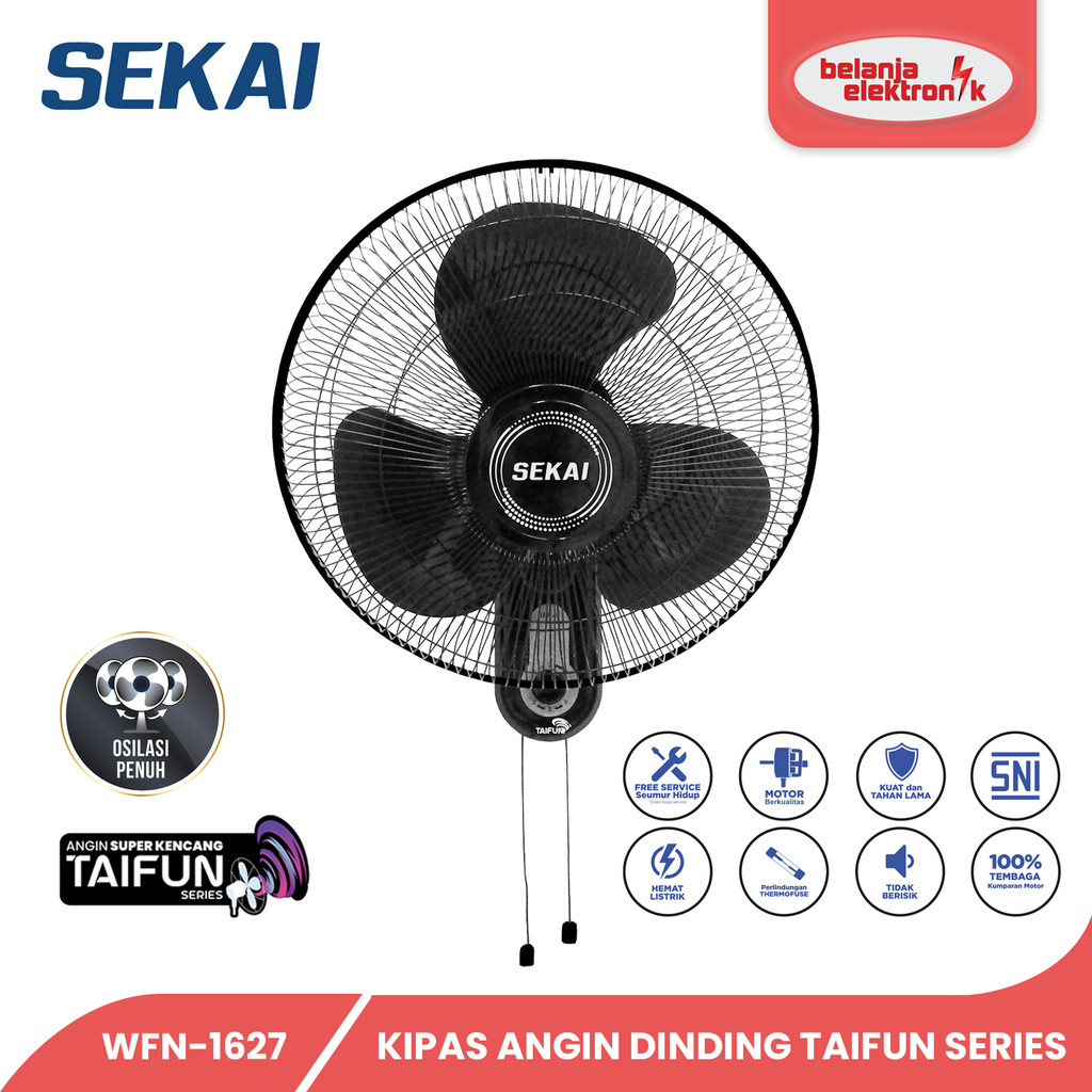 Jual KIPAS ANGIN DINDING SEKAI WFN 1627 16 INCH WALL FAN TAIFUN SERIES ...