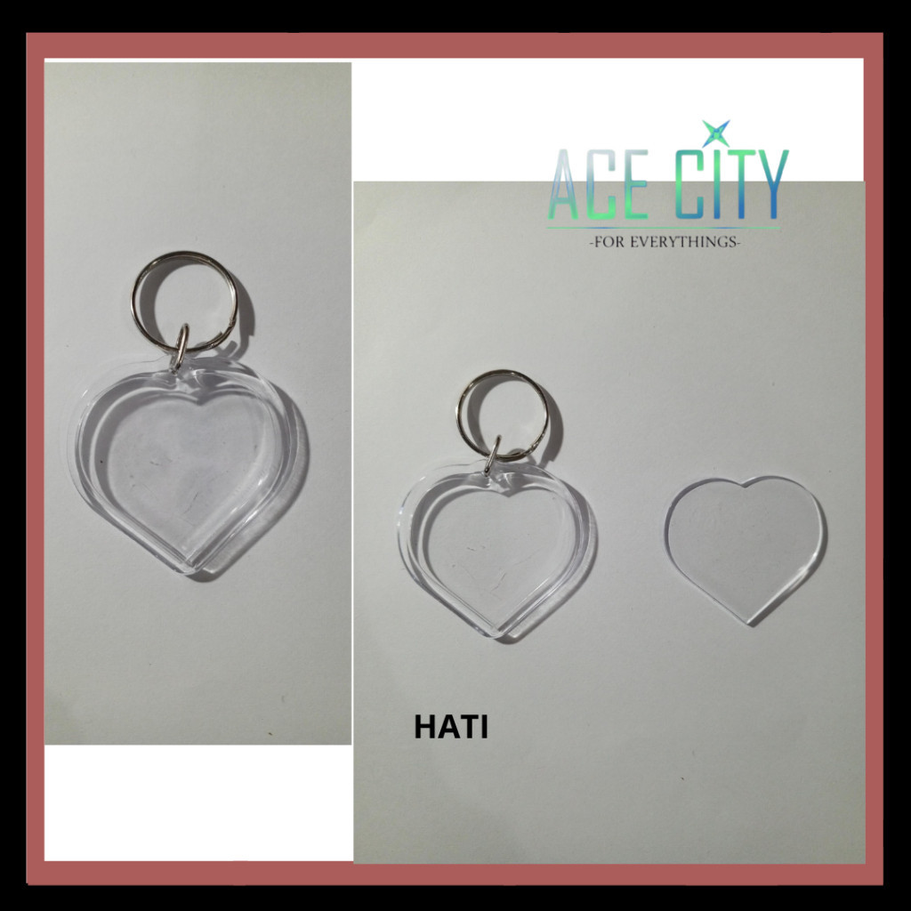Jual Gantungan Kunci Ganci Akrilik Insert Paper / Akrilik Bening Polos ...