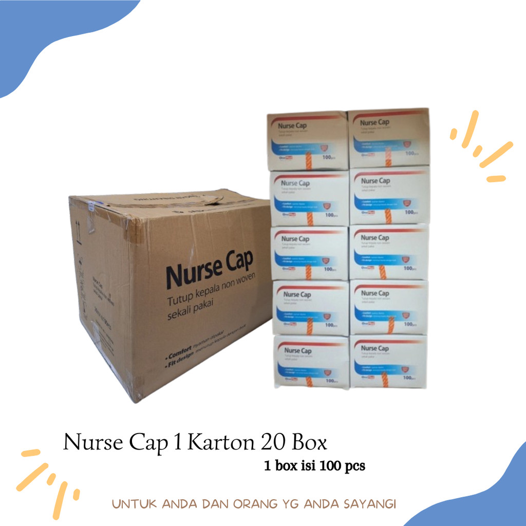 Jual PAKET Nurse Cap OneMed 1 Karton isi 20 Box | Shopee Indonesia