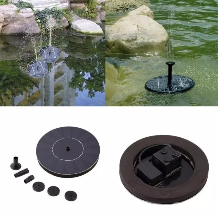 Jual air mancur solar panel surya solar cell air kolam ikan otomatis DC ...