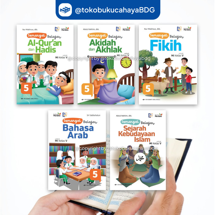Jual Buku MI KELAS 5 K Merdeka Erlangga Madrasah Ibtidaiyah Fiqih Bahasa Arab Akidah Akhlak ...