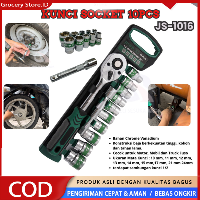 Jual Kunci Ratchet Ratchet Wrench 24 Gerigi 1/2 inch Chrome / Socket ...