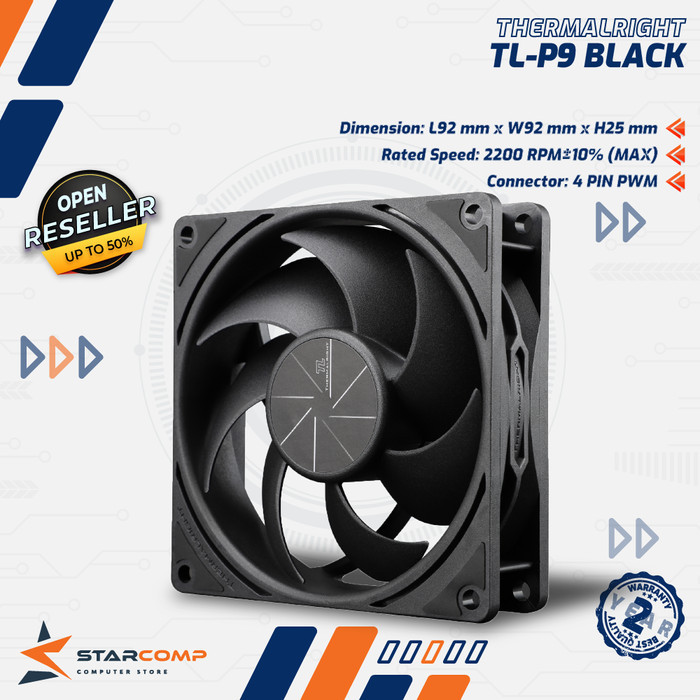 Jual THERMALRIGHT TL-P9 BLACK 92mm 9cm PWM Fan TL P9 | Shopee Indonesia