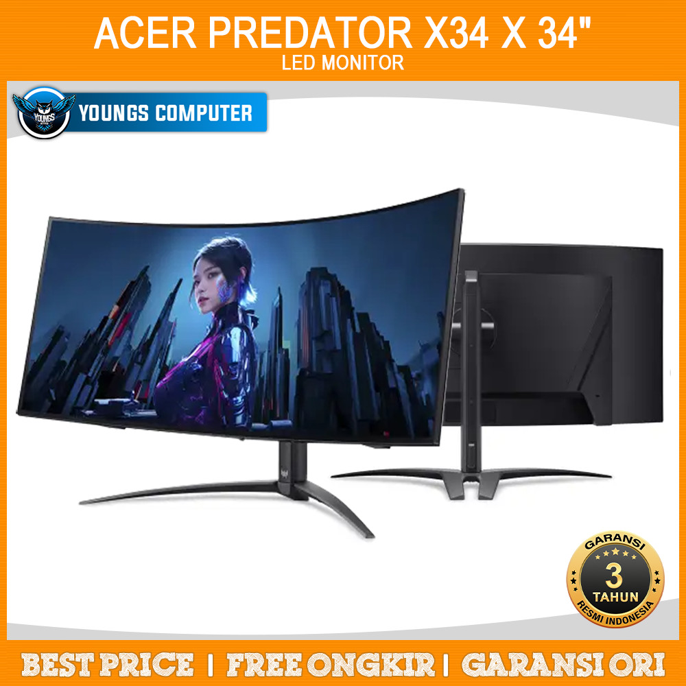 Jual LED ACER PREDATOR X34 X 34" 2K UltraWide OLED Curved 240Hz Ergo ...