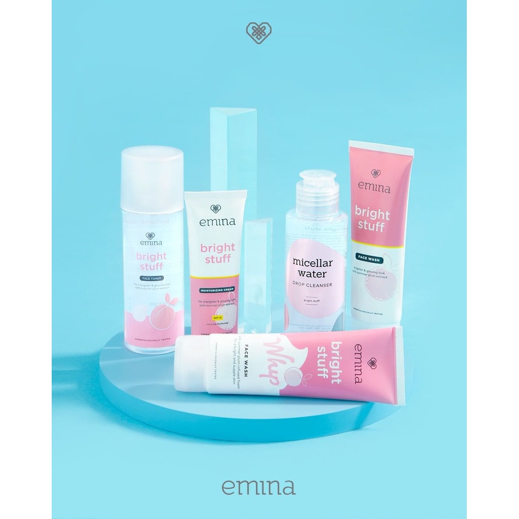 Jual EMINA Bright Stuff Series Facial Wash Micellar Water Essence Toner ...