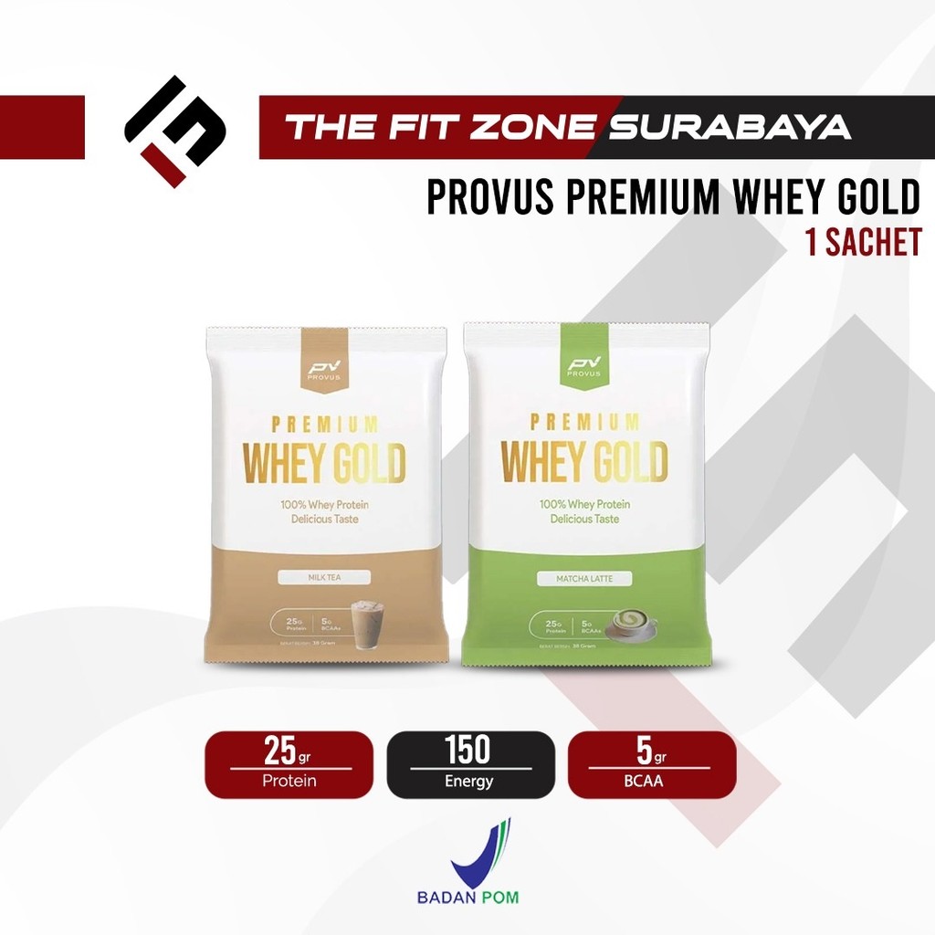 Jual PROVUS Premium Whey Gold 1 Sachet Tester Whey Protein Isolate ...