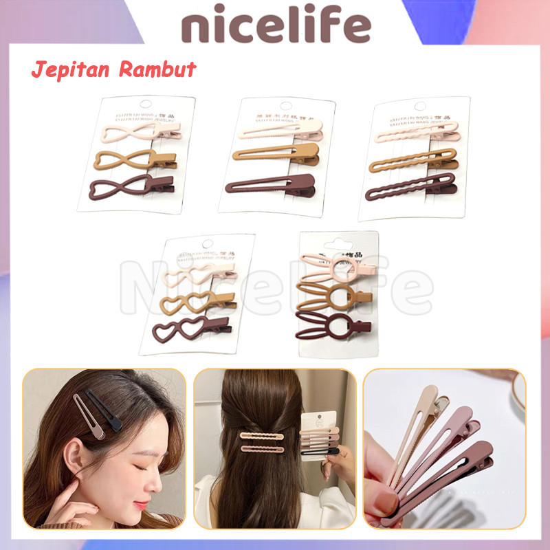Jual Jepit Rambut Wanita 3pcs / Set Jepit Rambut Korean Soft / Jepitan ...