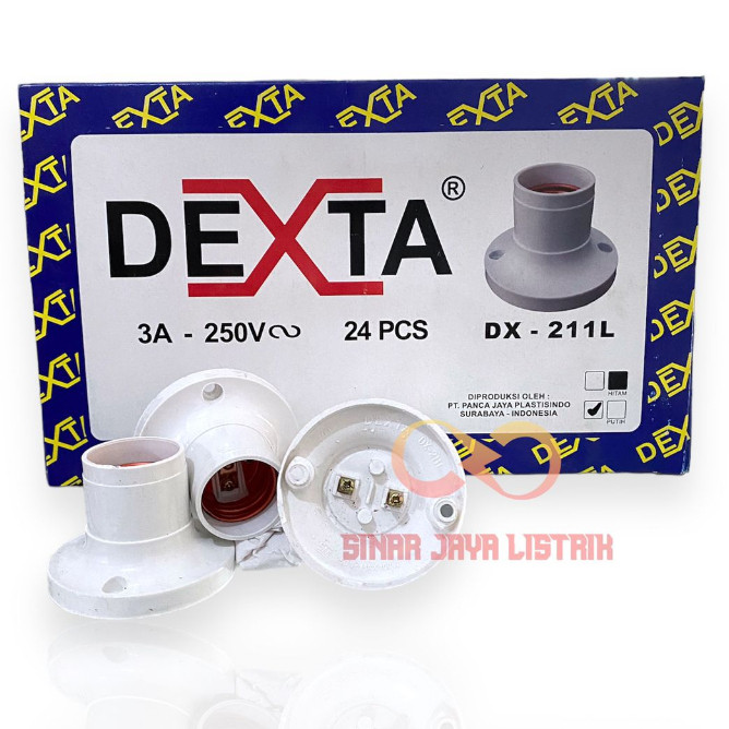 Jual DEXTA Fiting Fitting Lampu Plafon Bulat Putih E27 DX-211L | Shopee Indonesia