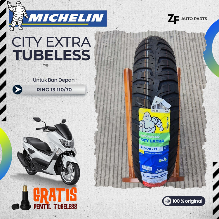 Jual BAN MOTOR NMAX MICHELIN CITY EXTRA Ring 13 TUBELESS DEPAN BELAKANG ...