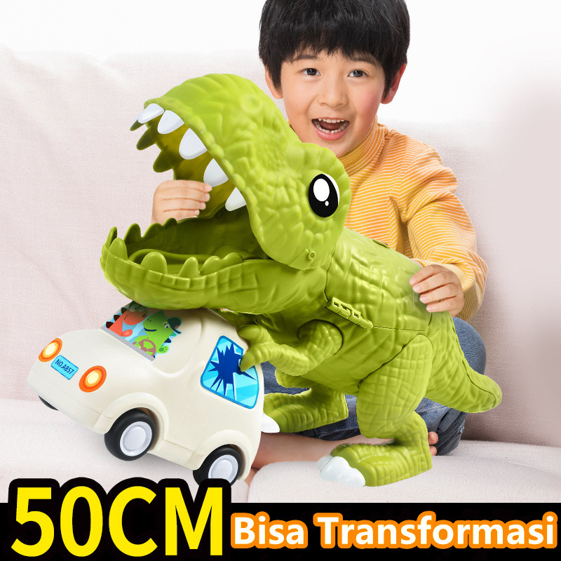 Jual Mainan Mobil Dinosaurus 50cm 2in1 Mobil Transformasi Dinosaurus ...