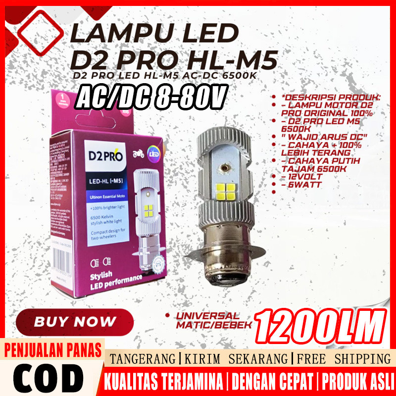 Jual LAMPU Depan MOTOR LED D2 PRO M5-LAMPU LED 2SISI H6 ARUS DC M5 BST BOHLAM LAMPU Depan D2 PRO ...