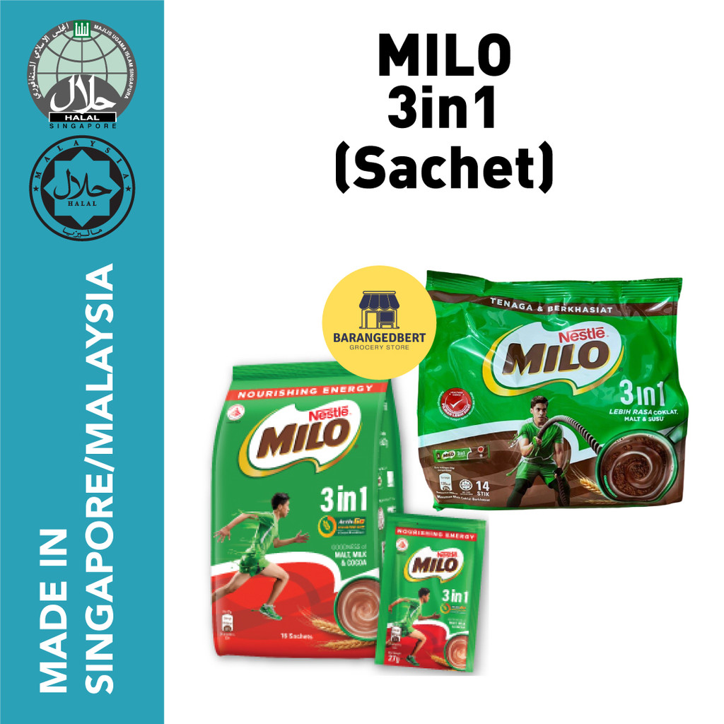 Jual NESTLE MILO 3in1 Malaysia Susu Bubuk Coklat Original MY/SG (SACHET ...