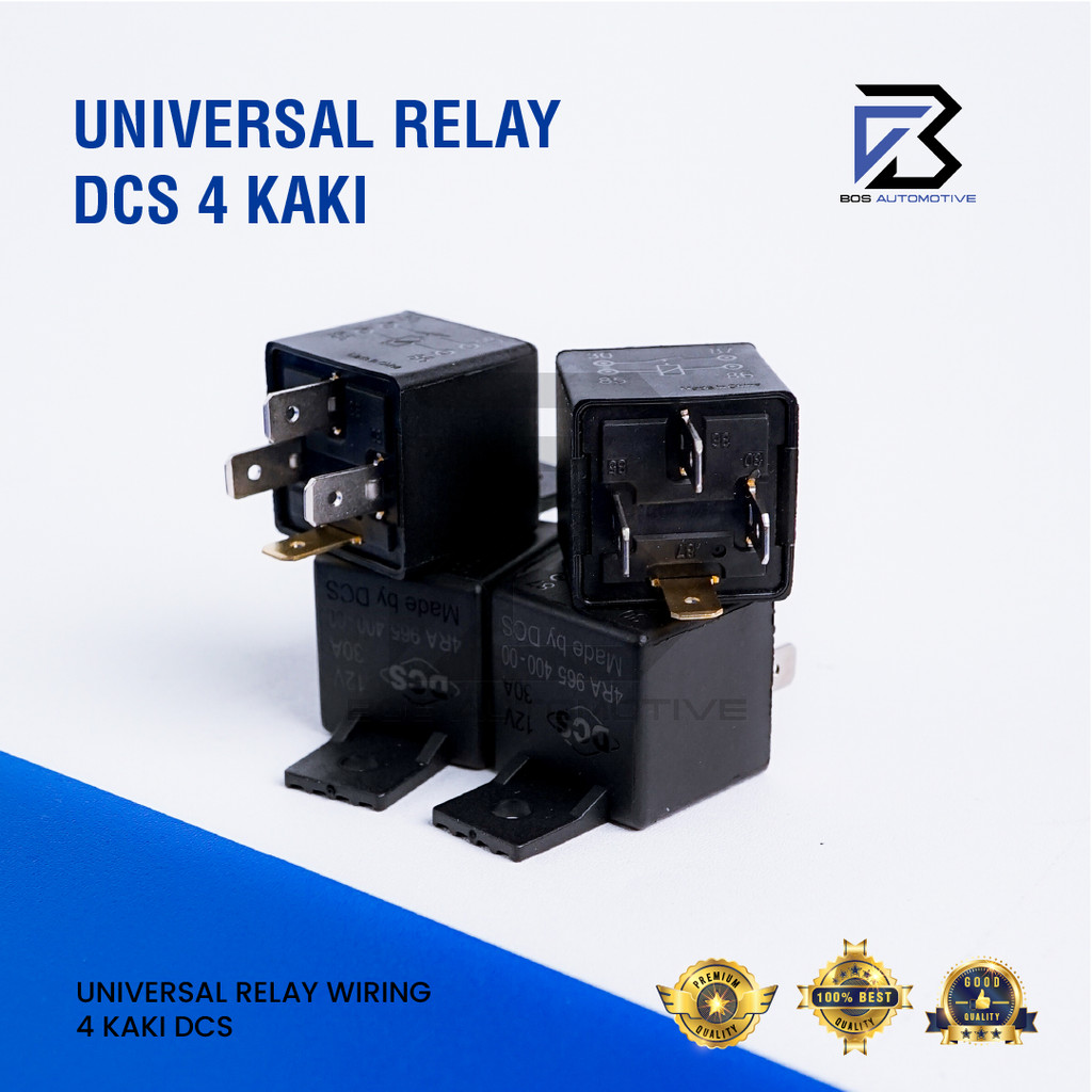 Jual Relay DCS Hitam Kaki 4 Pin 12V 30 Ampere Untuk Klakson Lampu Mobil ...