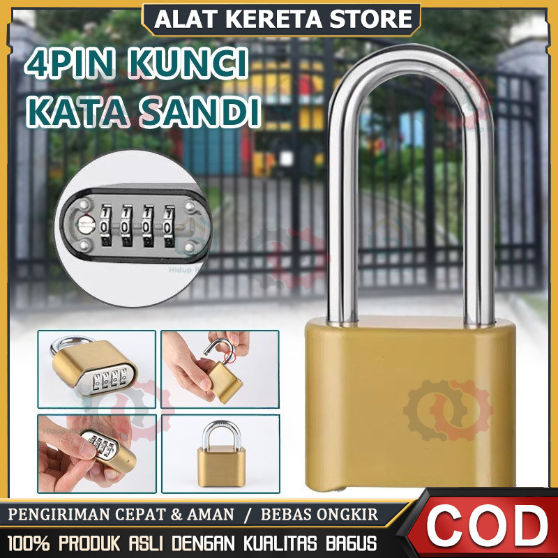 Jual gembok angka besar Gembok Angka Kombinasi 4 Digit Kunci gembok ...