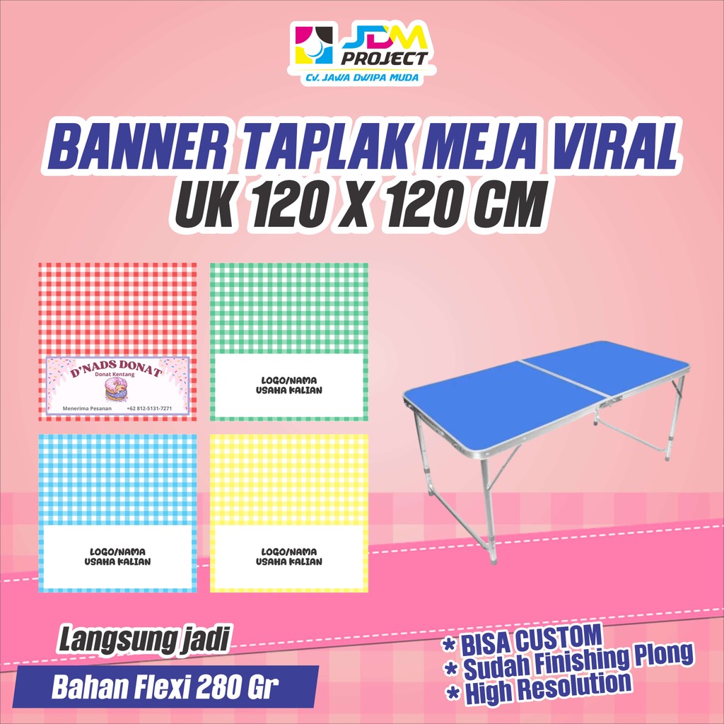 Jual JDM Project - Spanduk Meja Lipat + Banner Taplak meja Es Cemil ...