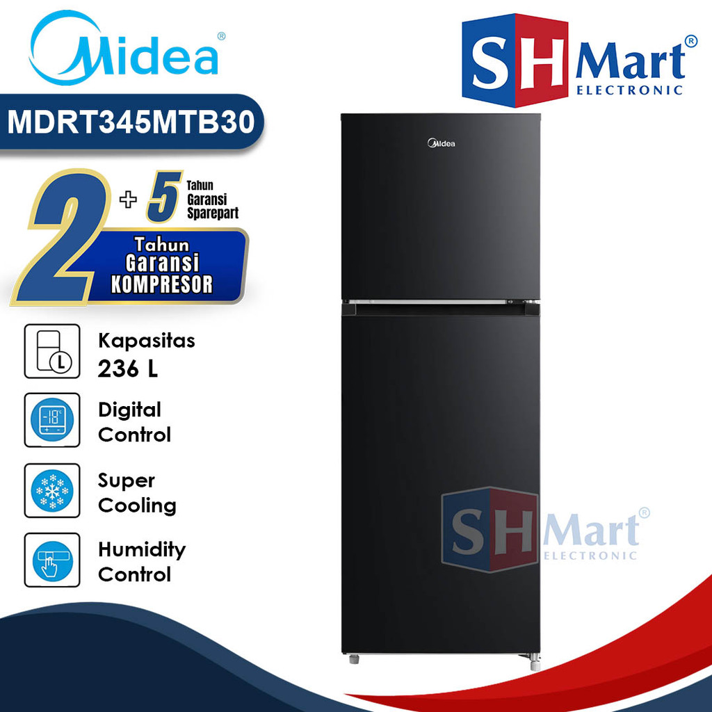 Jual MIdea Kulkas 2 Pintu Kapasitas 236 Liter MDRT345MTB30 Temperature ...