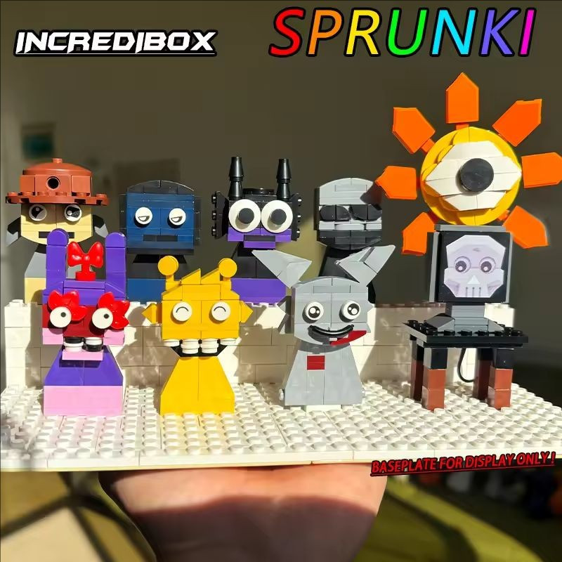 Jual Incredibox Sprunki Figures Building Blocks Set with Base Blackened ...