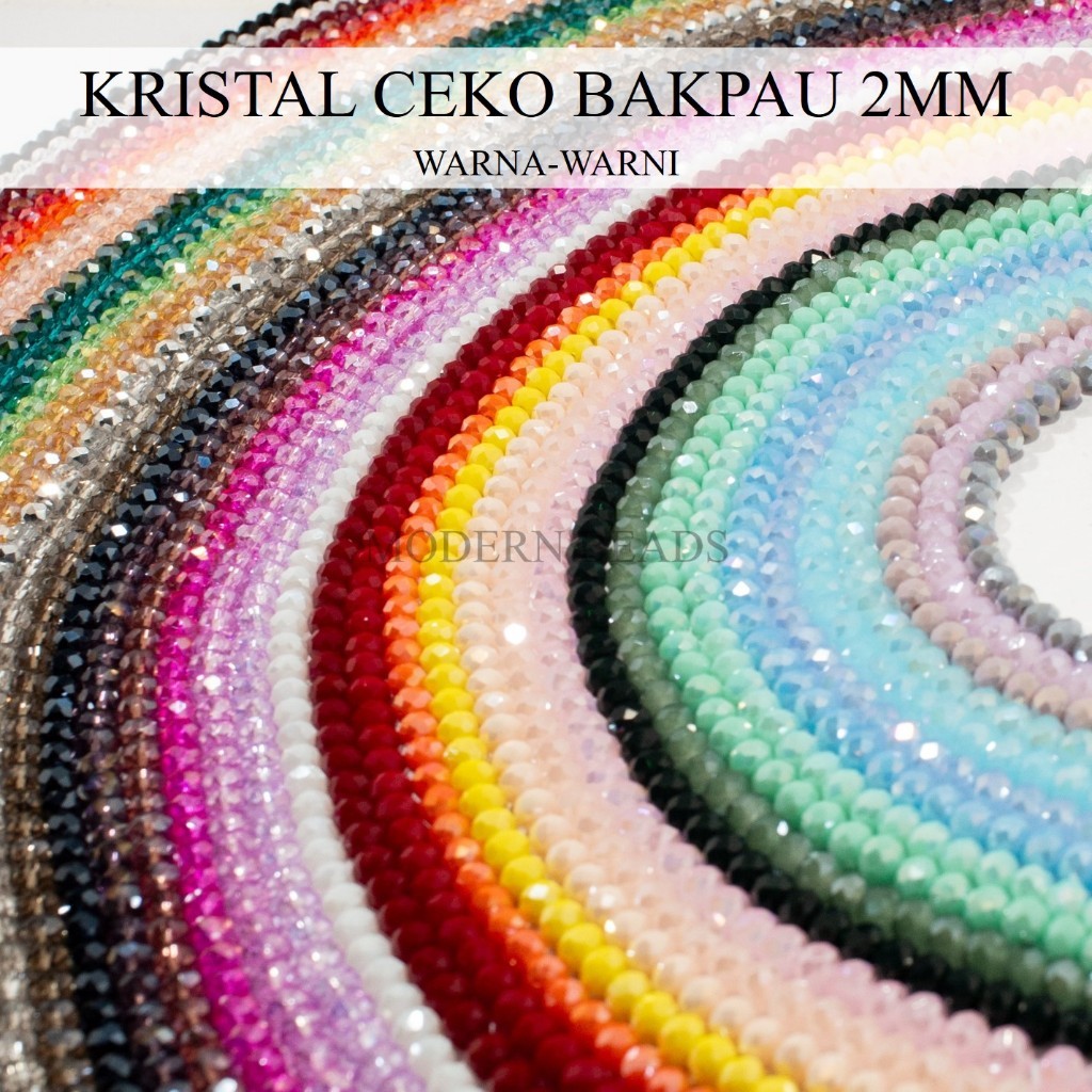 Jual 2MM - Manik Kristal Ceko Bakpau / Bakpao / Bulat / Gepeng Bening Transparan Mengkilap ...