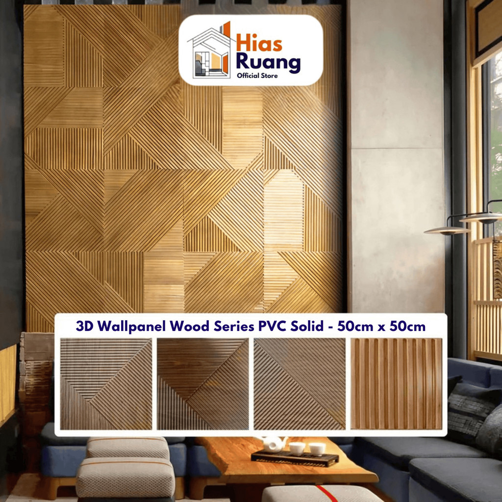 Jual [6 Motif] 3D Wallpanel 50x50 Cm Serat Kayu Dinding PVC Solid ...
