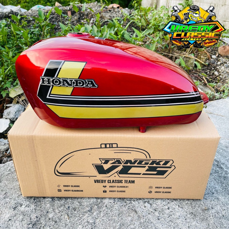Jual TENGKI CB 100 cb 125 PRES galvanis cat original motif US merah ...