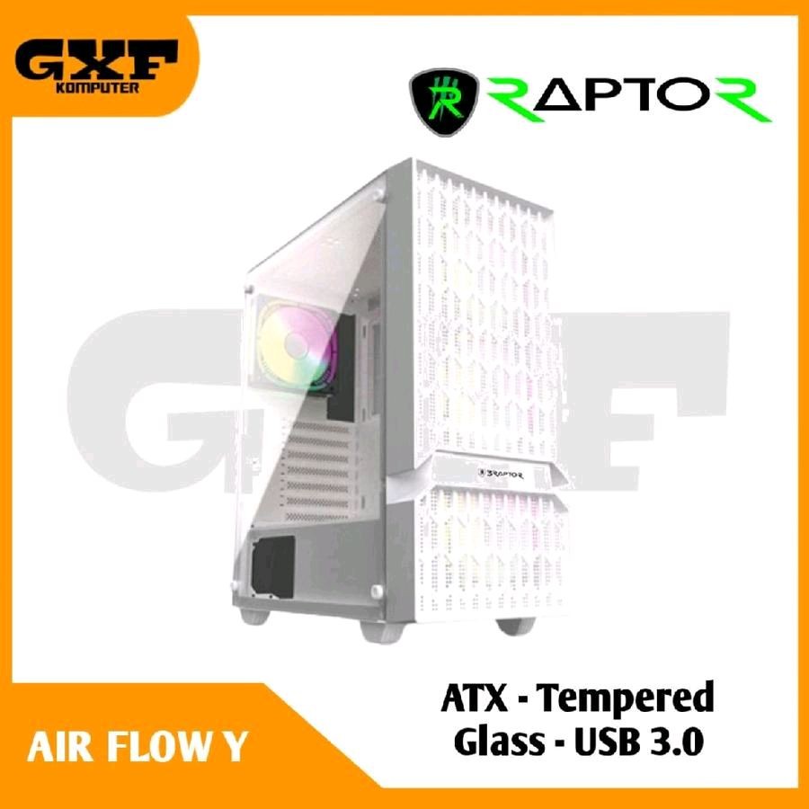 Jual Casing Raptor Air Flow Y White M-ATX Include 3 Fan RGB | Shopee ...
