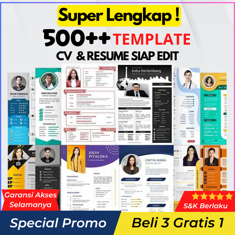 Jual (ADL - 37) 500+ Template CV Resume Curiculum Vitae Lamaran Kerja ...