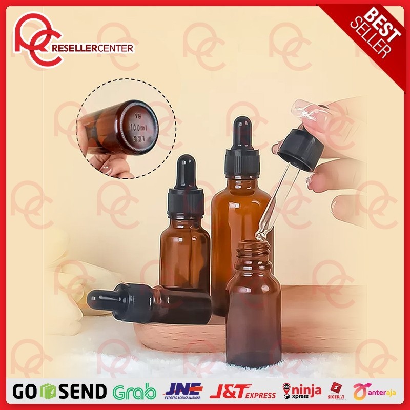 Jual Botol Pipet Kaca Tebal Amber 20ML / Glass Bottle Pipette Brown 20 ...