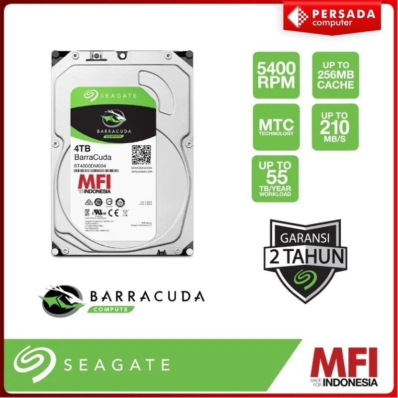 Jual Seagate Barracuda 4TB Garansi Resmi MFI 2 Tahun - HDD PC 3.5 Inch ...