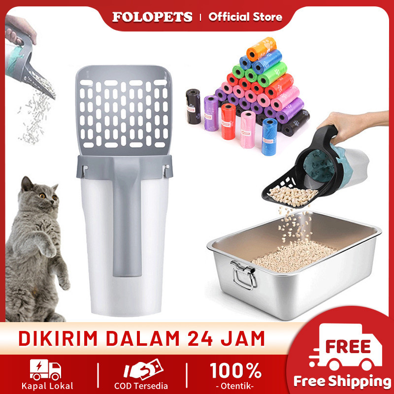Jual FOLOPETS Kantong Kotoran/Sekop Litter Box Kucing Serokan Pasir ...