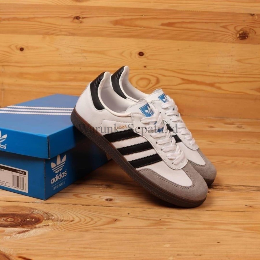 Jual Sepatu Adidas Samba OG Vegan Classic Leather Kulit White Black ...
