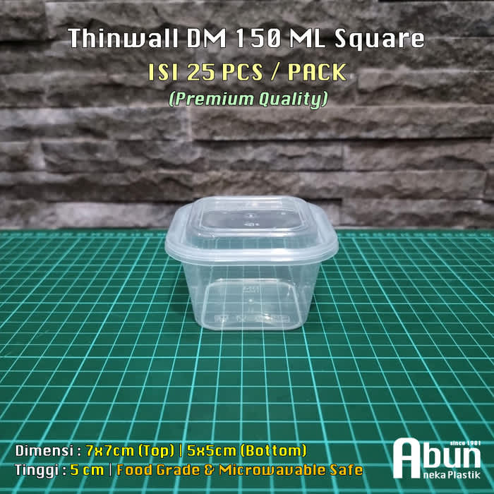 Jual Thinwall DM Square 150 ML Isi 25pcs | Shopee Indonesia