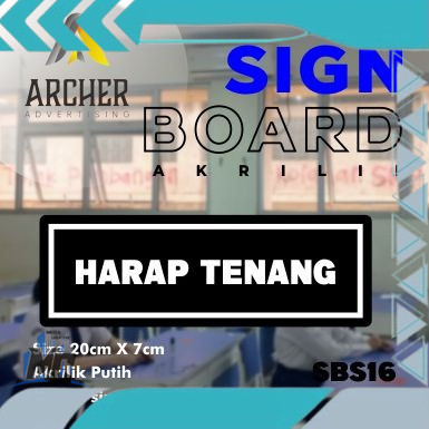 Jual SIGN BOARD AKRILIK PENUNJUK RUANGAN HARAP TENANG | Shopee Indonesia