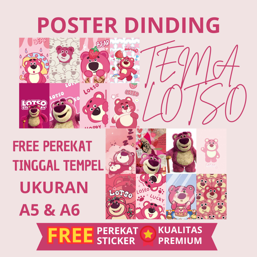 Jual Poster Dinding Lotso Kartun Tinggal Tempel Kualitas Premium ...