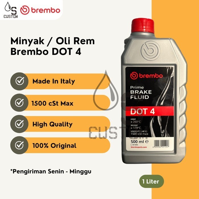 Jual Minyak Oli Rem Brembo DOT 4 Original Brake Fluid 500ML | Shopee ...