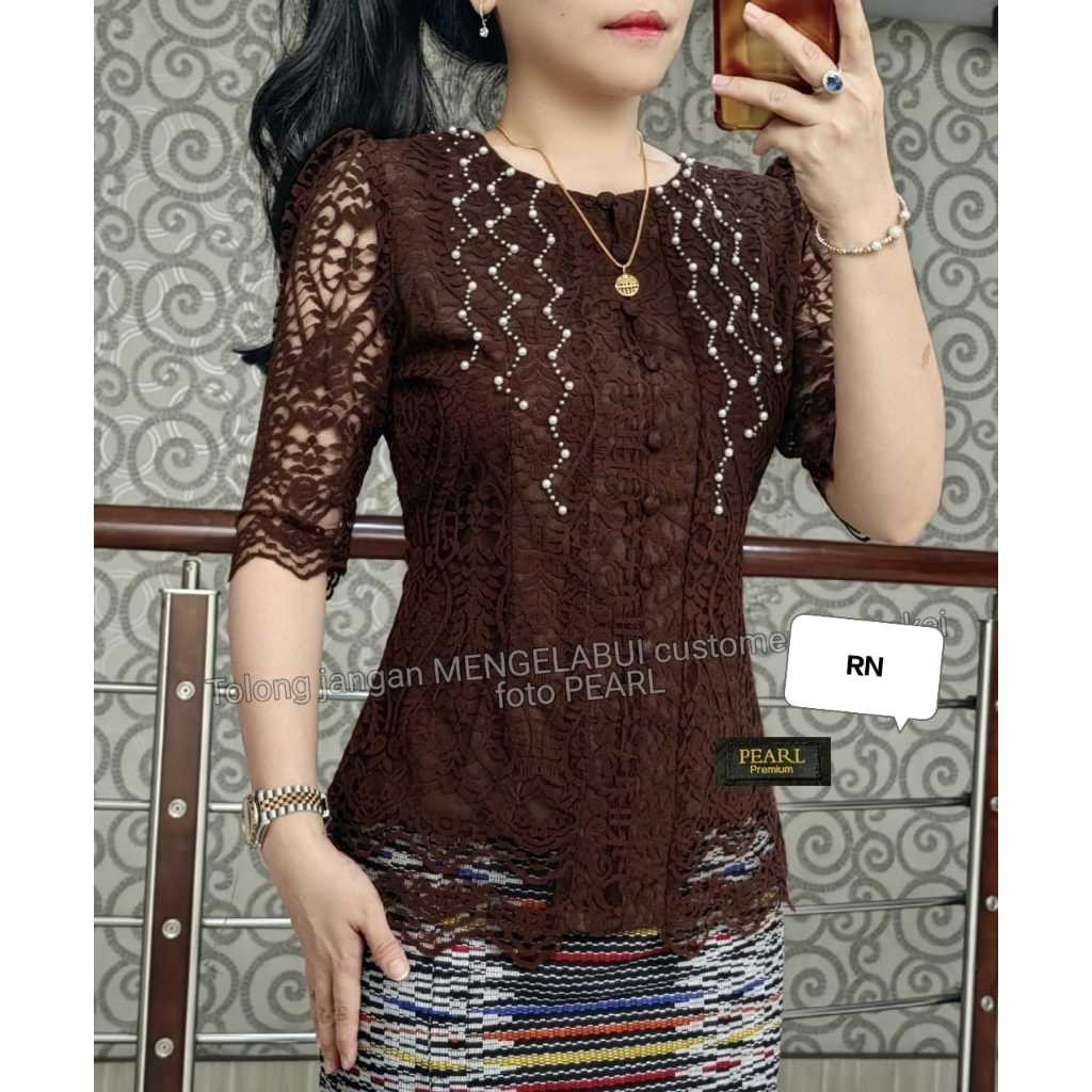 Jual DF01 BLUS BROKAT PREMIUM/KEBAYA PESTA BATAK MUTIARA | Shopee Indonesia