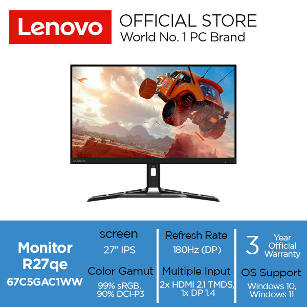 Jual Lenovo Legion Monitor R27qe 27" IPS 180Hz 99% sRGB 109dpi | Shopee ...
