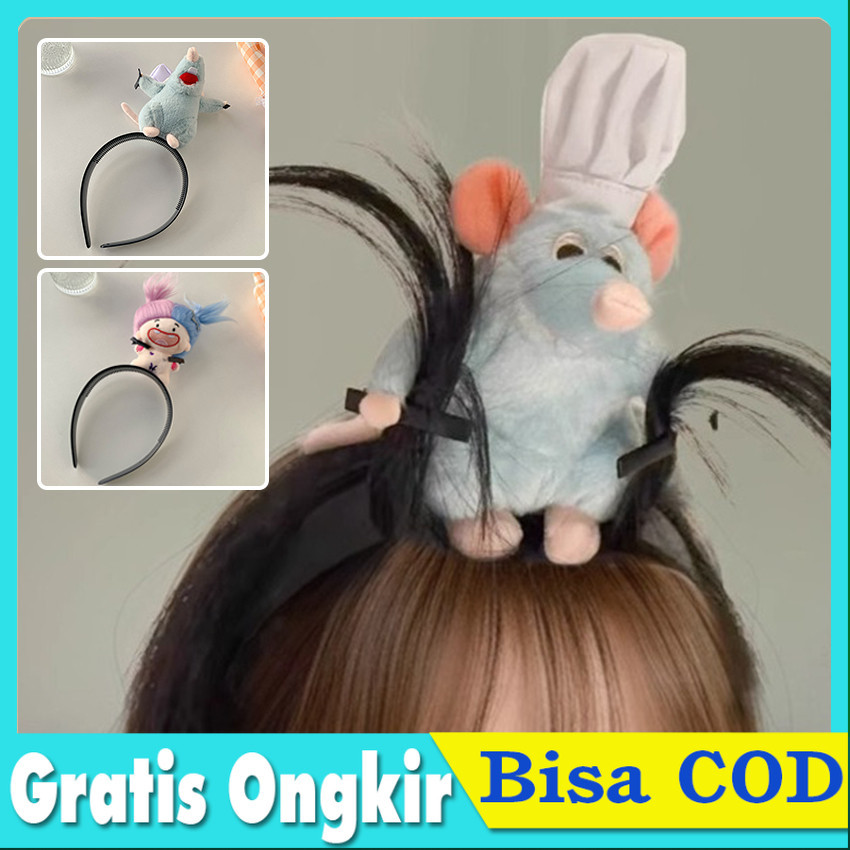 Jual Bando Tikus Koki Ratatouille Jepit Rambut Viral / Bando Headband ...