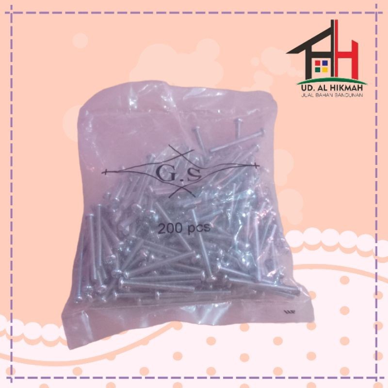 Jual BAUT JP 3X30 MM GALVANIS SCREWS JP 3 X 30 MM ISI 200 PCS - TANPA ...