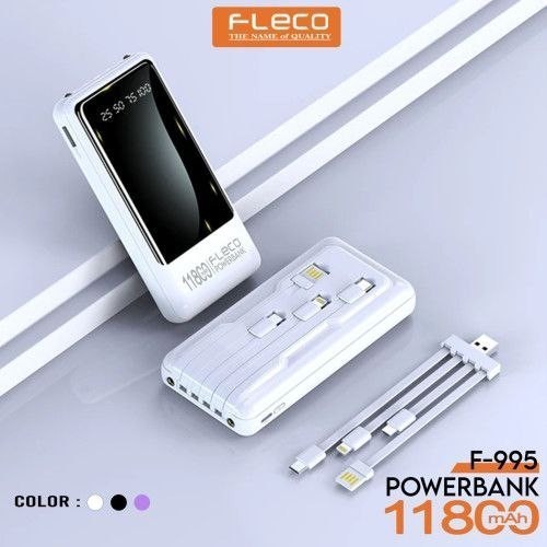 Jual [READY] POWERBANK PB FLECO F-995 11.800 MaH With Kabel Data Micro ...