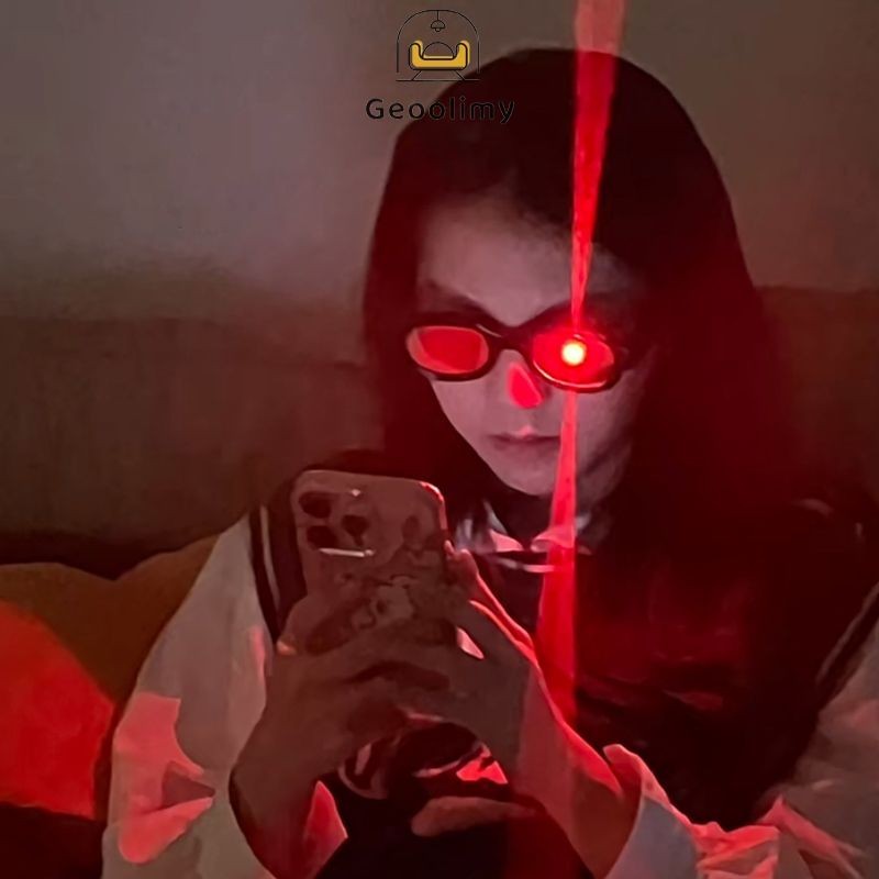 Jual Red Eye Special Effect Luminous Glasses Cool Flash Conan Glasses ...